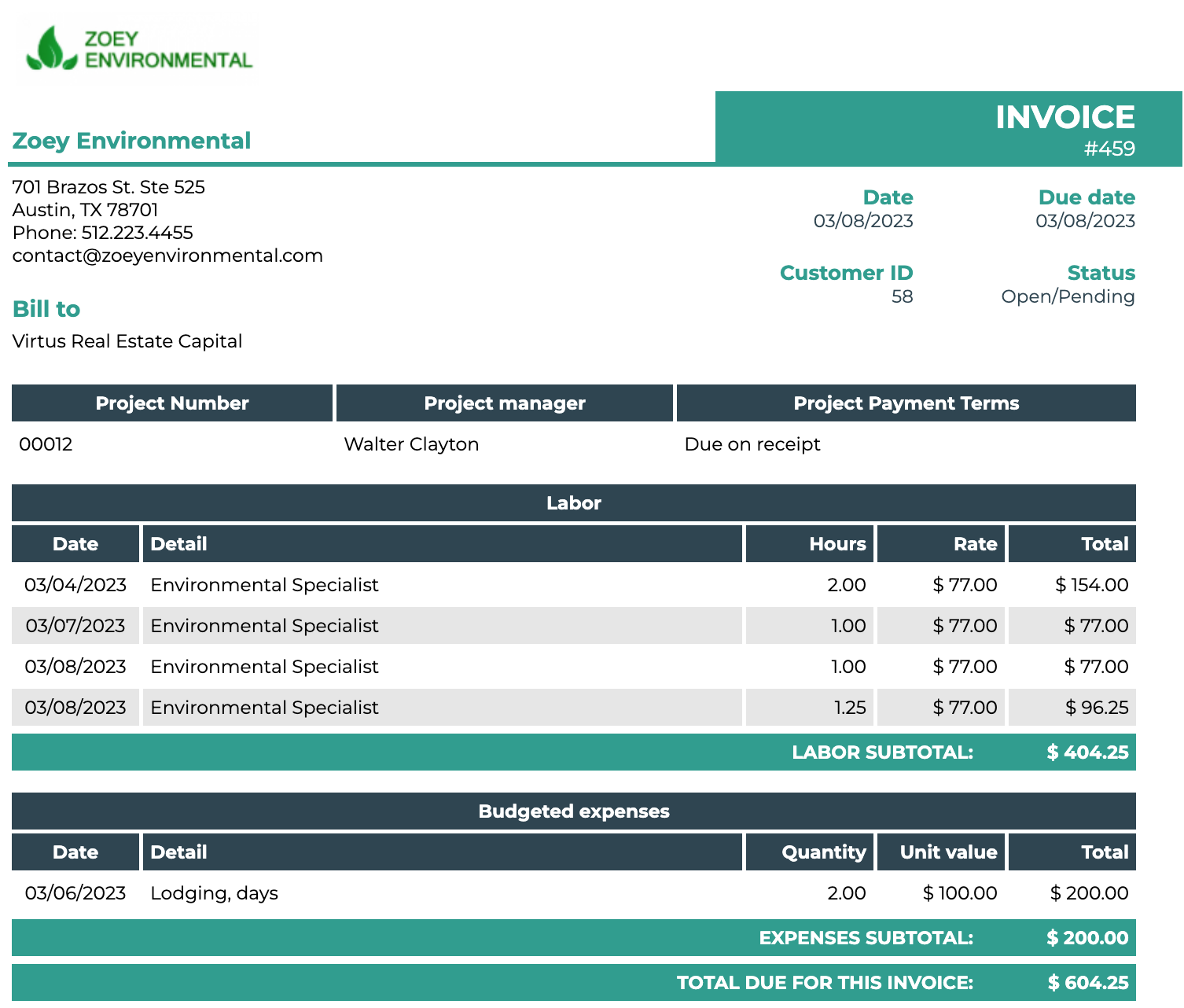 New updated design for your invoices - Feng Office: Project Management ...
